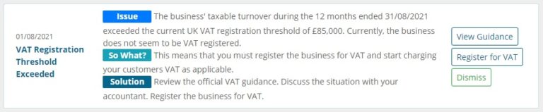 VAT Registration Threshold Monitor - Xenon Connect
